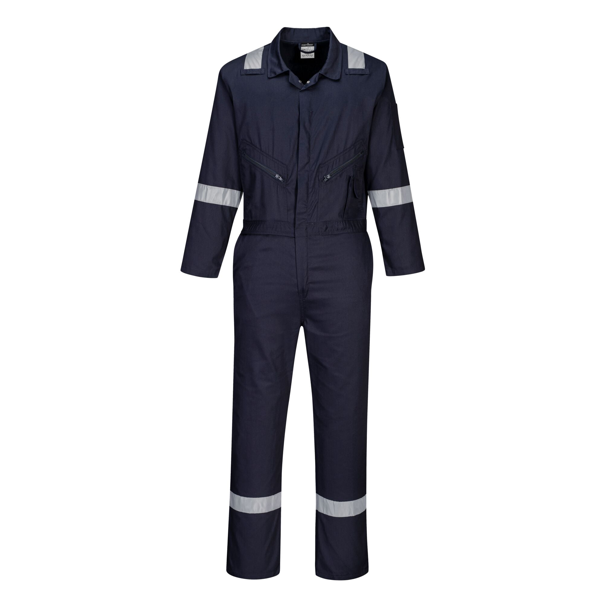 Portwest C814 Iona Lightweight Reflective Cotton Coverall Navy, 6X ...