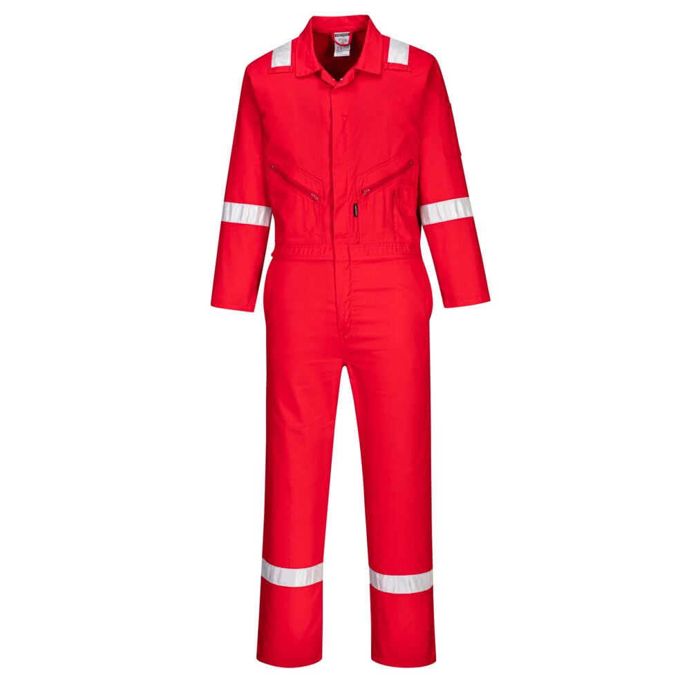 Portwest C814 Iona Lightweight Reflective Cotton Coverall Red, Large ...