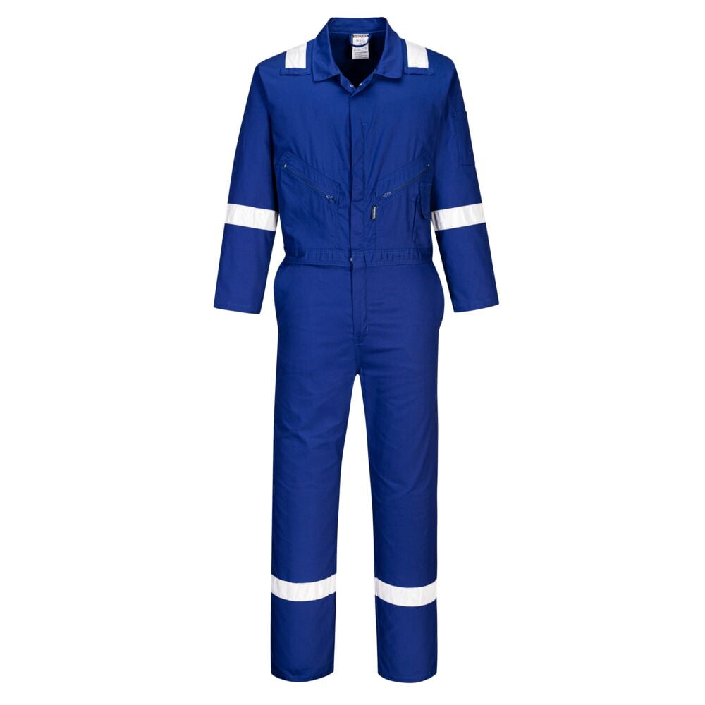 Portwest C814 Iona Lightweight Reflective Cotton Coverall Royal Blue ...