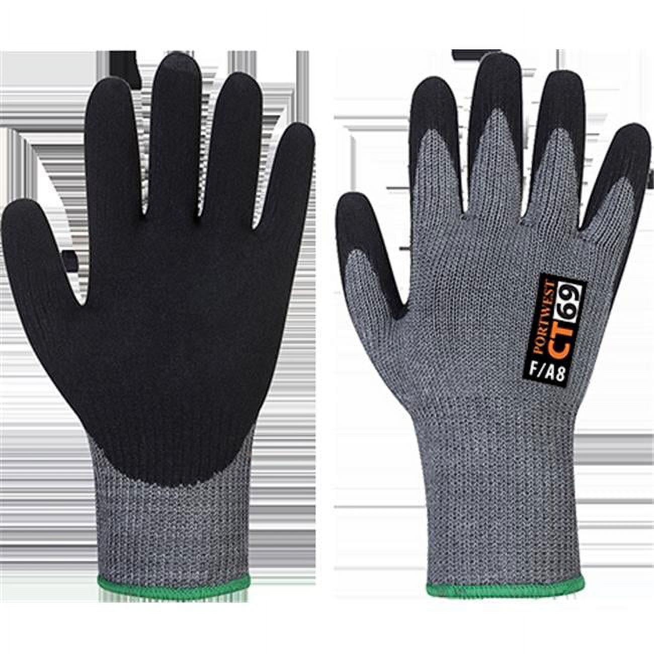 Portwest CT69 Cut Resistant D18 Nitrile Work Glove Gray/Black, Small ...