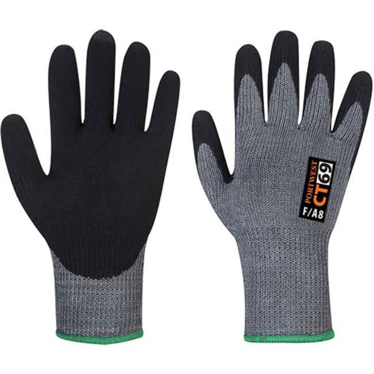 Portwest CT69 Cut Resistant D18 Nitrile Work Glove Gray/Black, X-Small ...