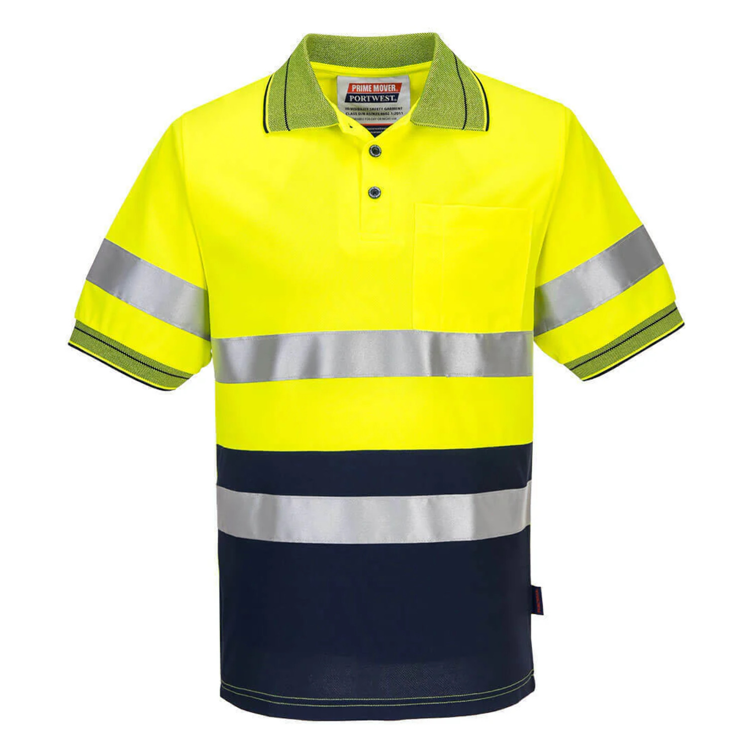 Portwest Mens Prime Mover Short Sleeve Micro Mesh Polo Taped Hi-Vis ...