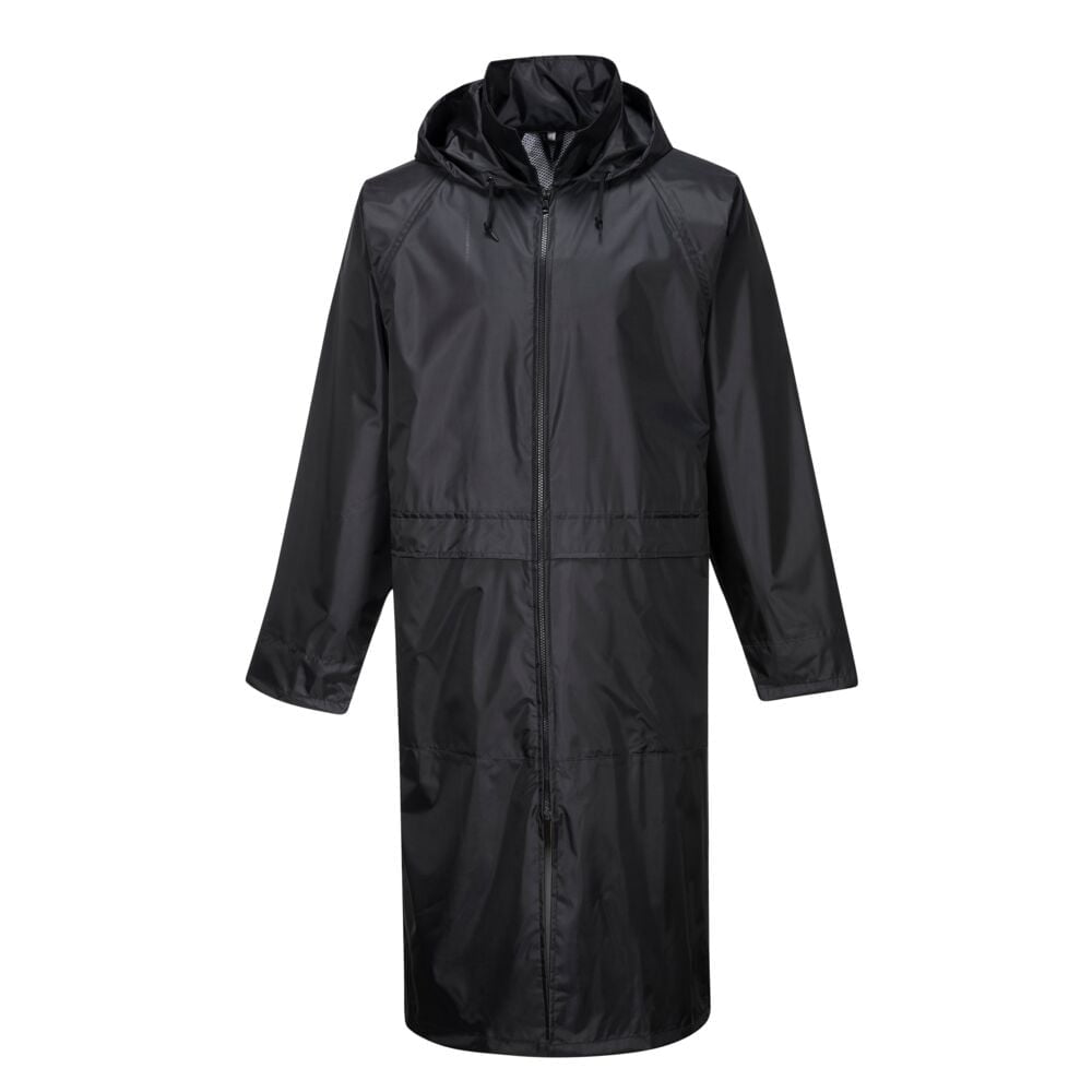 Portwest S438 Men's Waterproof Raincoat, Lightweight Long Rain Jacket ...