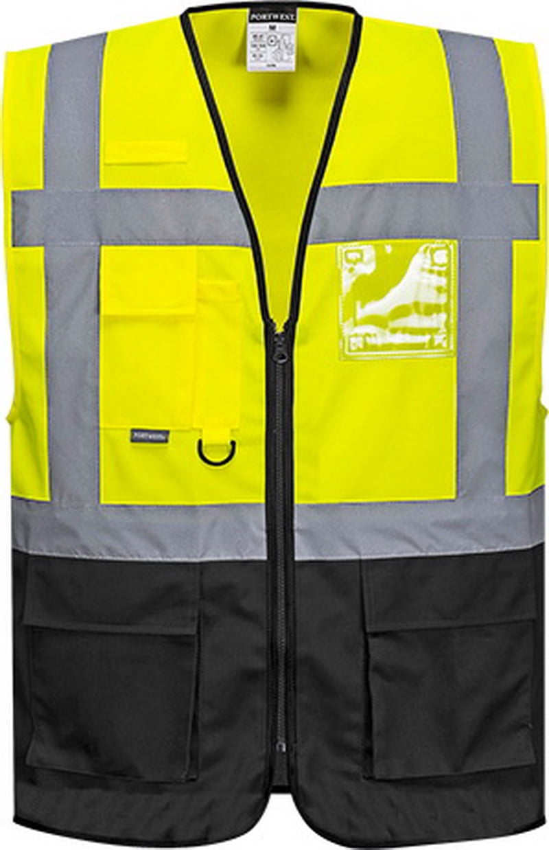 Portwest UC476 Warsaw Executive Safety Vest Yellow/Black, Medium ...