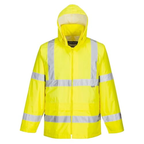 Portwest UH440 Men's Lightweight Waterproof Hi Vis Reflective Rain ...