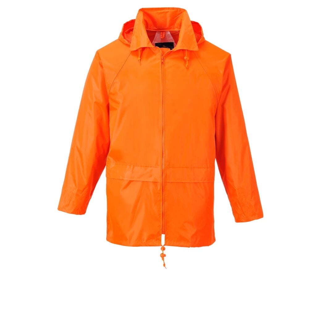 Portwest US440 Men's Lightweight Waterproof Classic Rain Jacket Orange ...