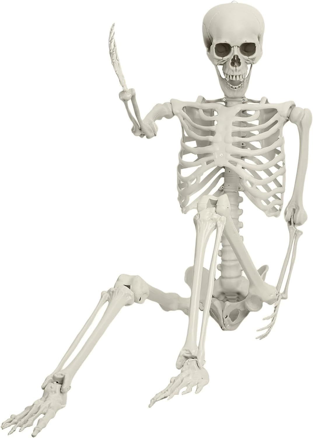 Posable Halloween Skeleton, 5.4FT Full Body Life Size Poseable Skeleton ...
