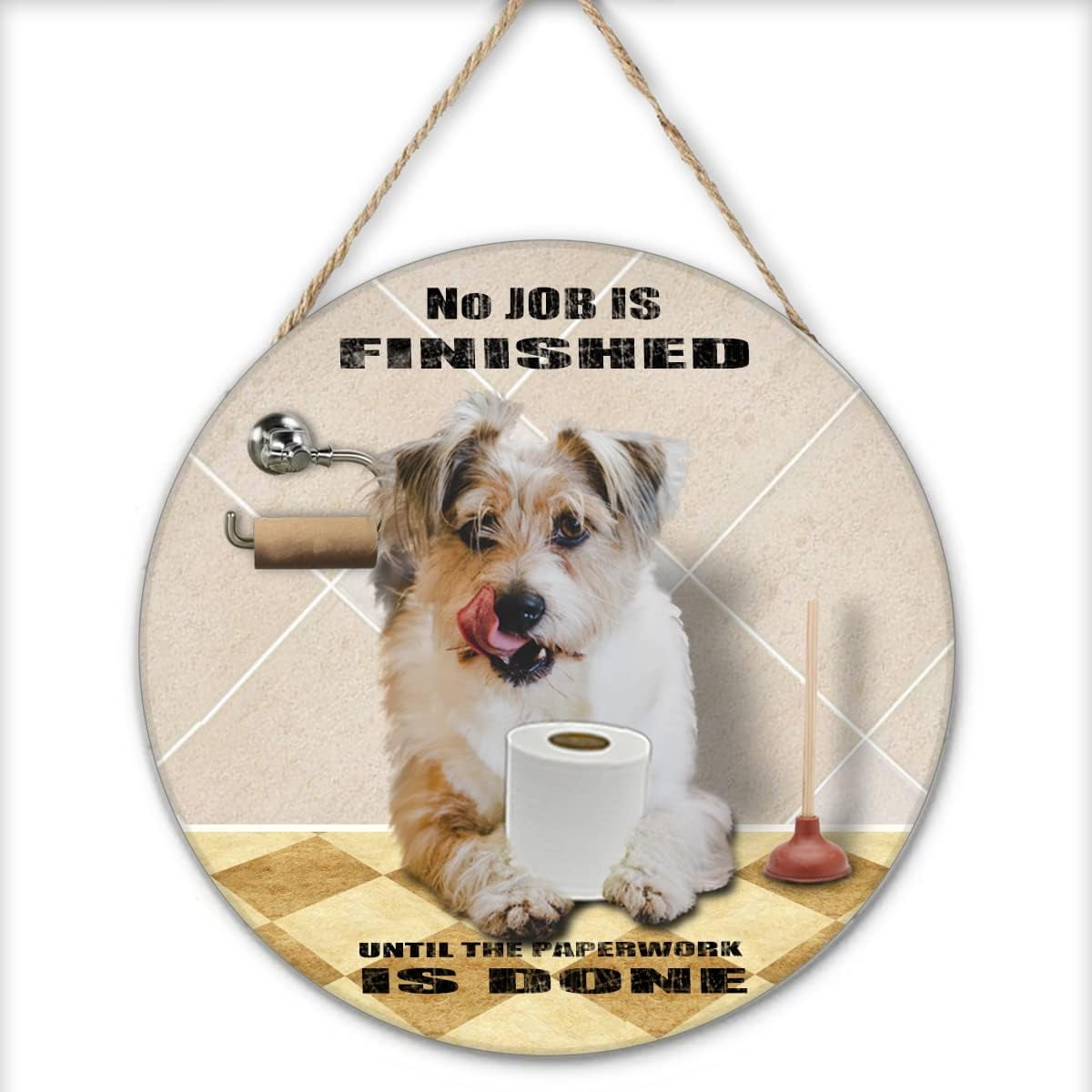 Posavits Hound Dog Funny Bathroom Decor Roll Paper No Job is Finished ...