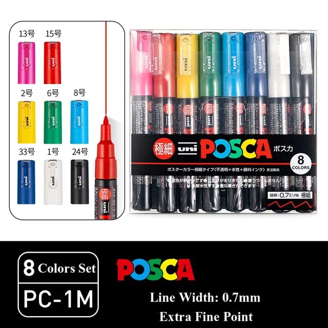 Posca Acrylic Paint Pens for Rock Painting, Paint Markers for Stone ...