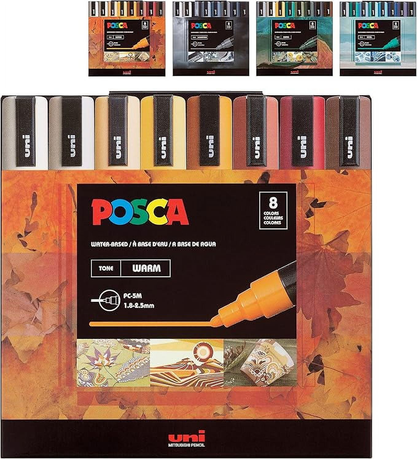 Posca Markers Color Tones Set, Acrylic Paint Pens with Reversible Tips ...