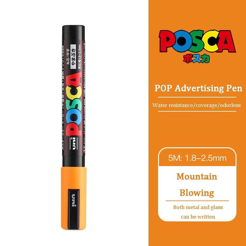 Posca Markers with Reversible Tips, MITSUBISHI 5M Medium Acrylic Paint ...