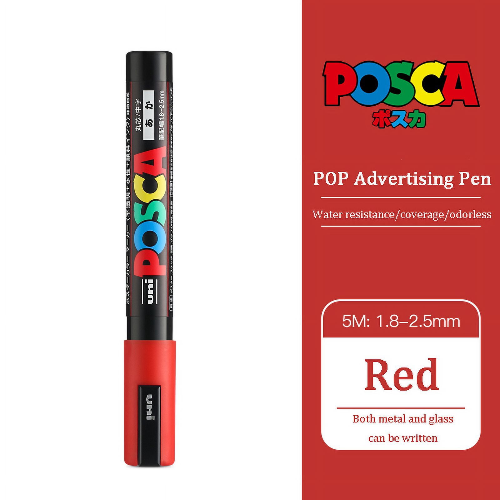 Posca Markers with Reversible Tips, MITSUBISHI 5M Medium Acrylic Paint ...