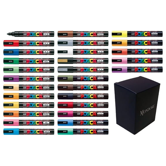 POSCA Fine Tip Paint Markers, 16-Color Set, PC-3M - Walmart.com