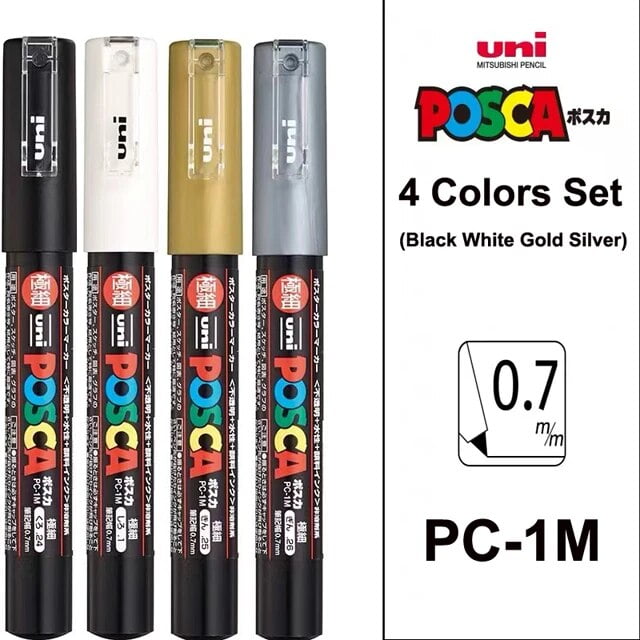 Posca Paint Marker Pen Set PC-1M 3M 5M 8K 17K 7/8/15/16/24/29/48 Colors ...