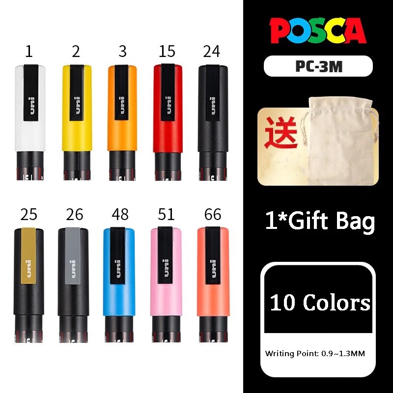 Posca Paint Marker Pens Set PC-1M PC-3M PC-5M 7/8/15 Color White ...