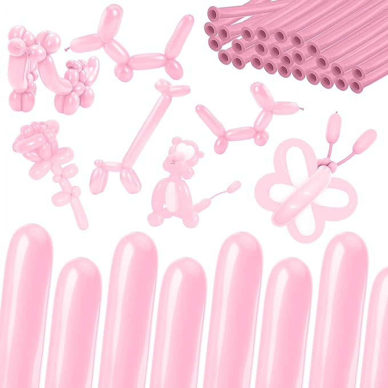 Poscoverge 260 Balloons, 50pcs Long Balloons, Macaron Pink 260 Balloons ...