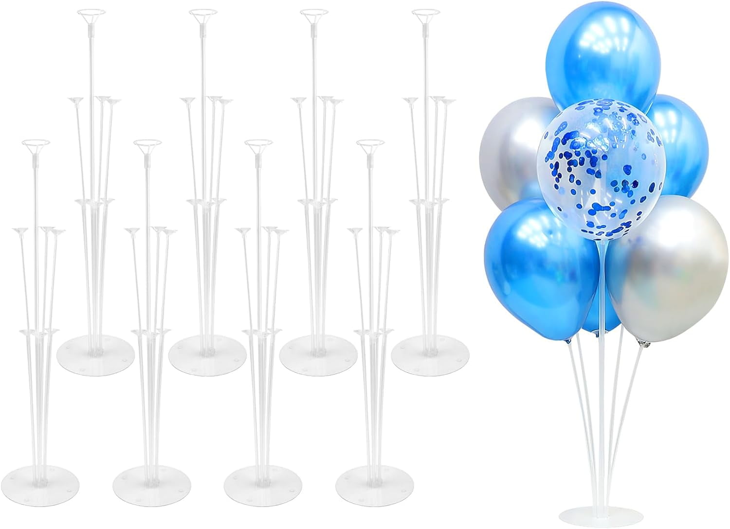 Poscoverge 8 sets of balloon racks table balloon sticks balloon stand ...