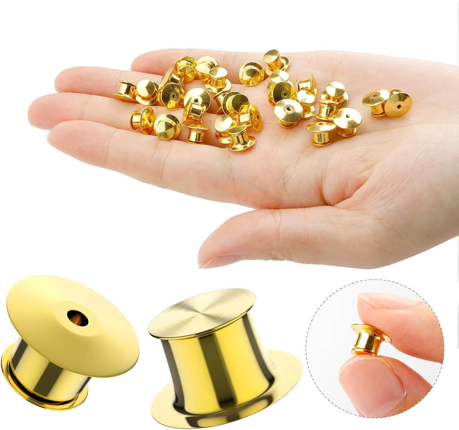 Poscoverge Metal Pin Backs,20 Pieces Keepers Clasp Pin Holder Needle ...