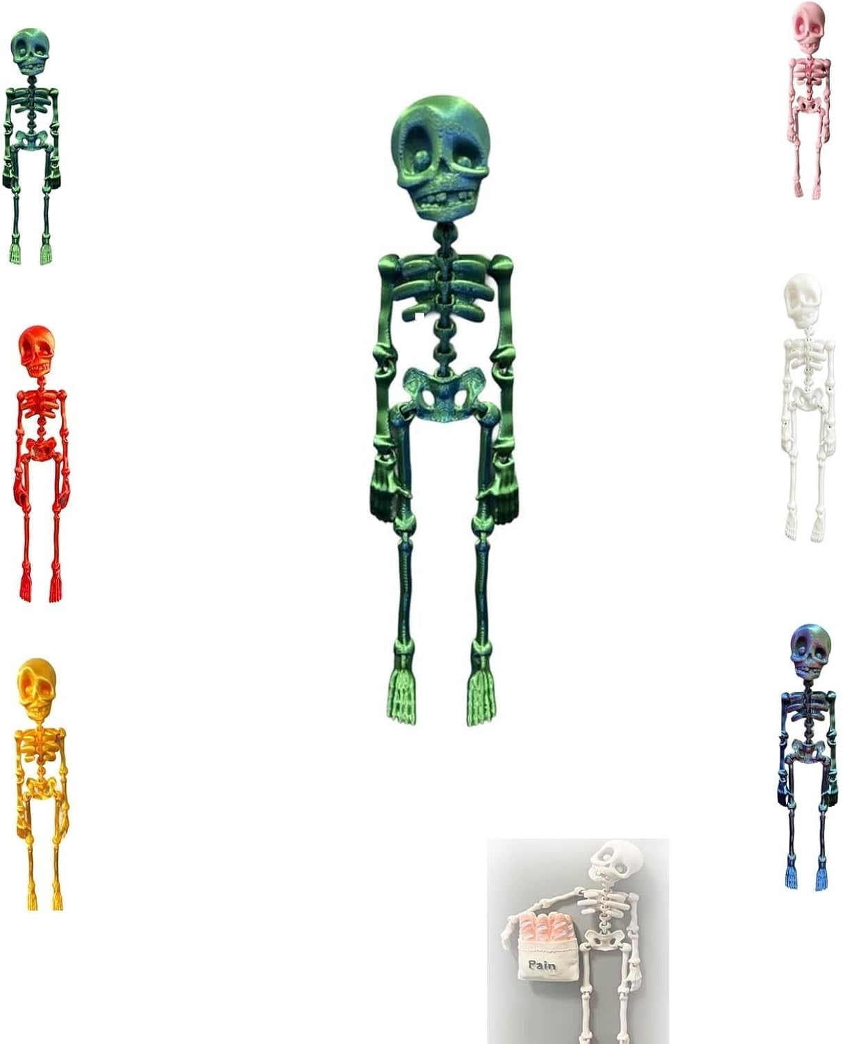 Poseable Skeleton Fridge Magnet, 3D Printed Articulated Skeleton Fridge ...