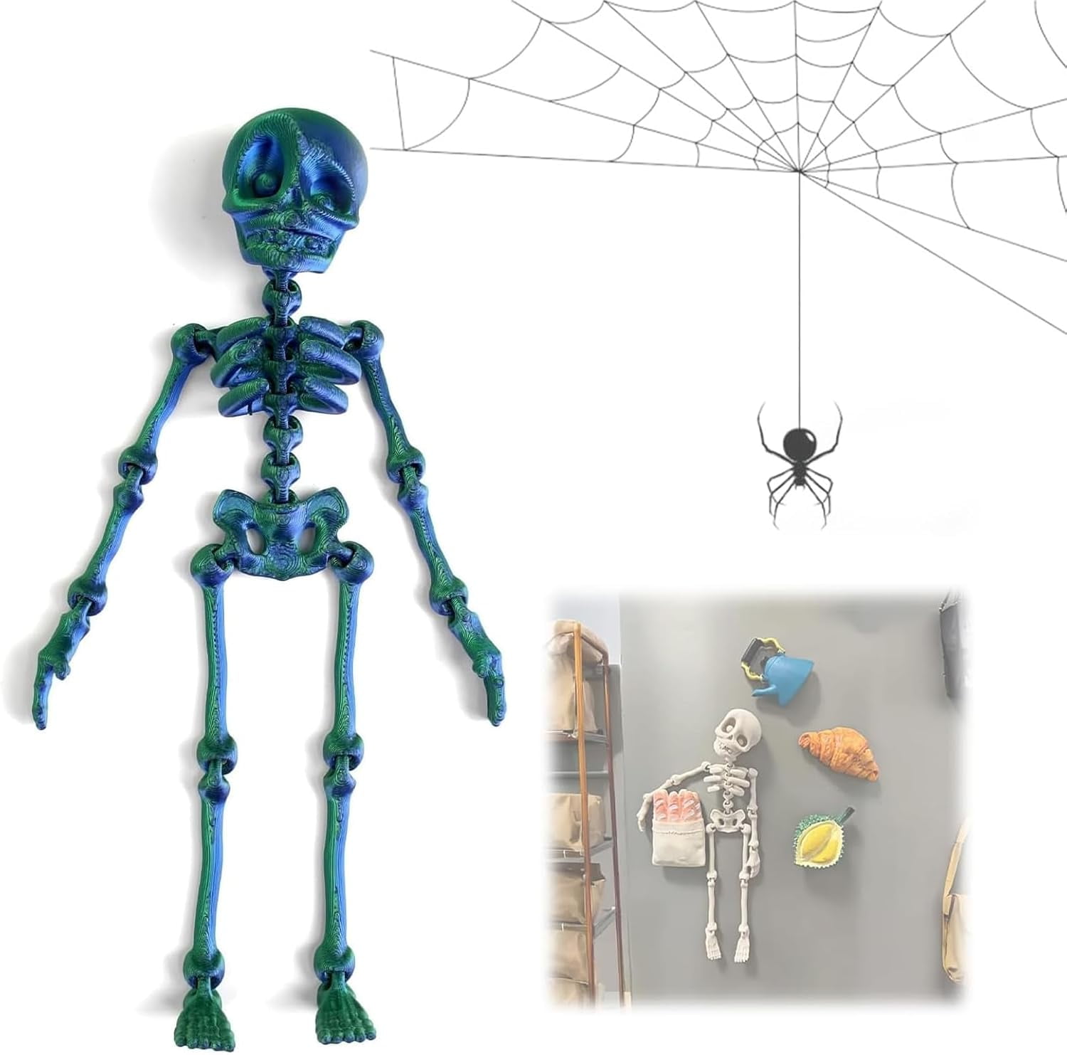 Poseable Skeleton Fridge Magnet, 3D Printed Articulated Skeleton, Mini ...