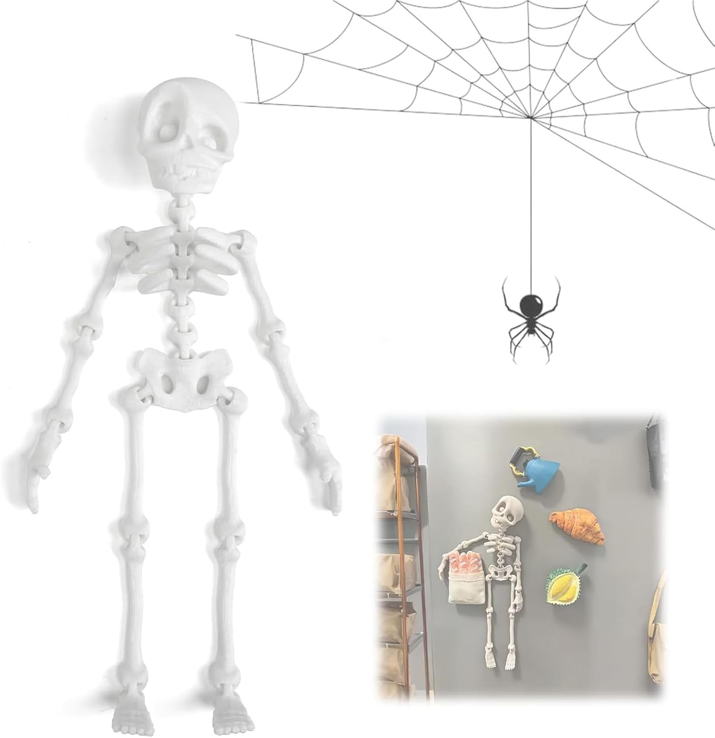 Poseable Skeleton Fridge Magnet, 3D Printed Articulated Skeleton, Mini ...