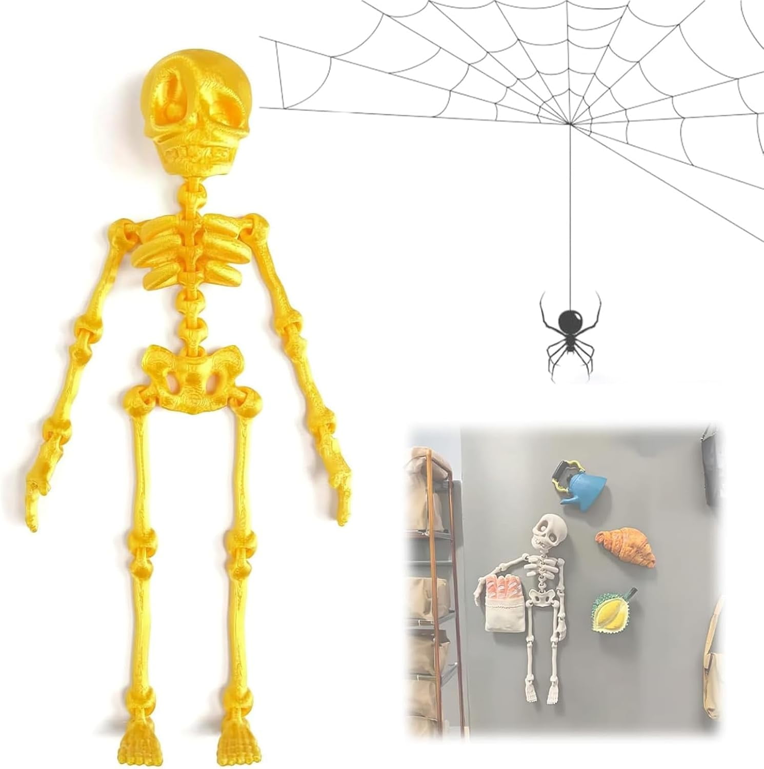 Poseable Skeleton Fridge Magnet, 3D Printed Articulated Skeleton, Mini ...