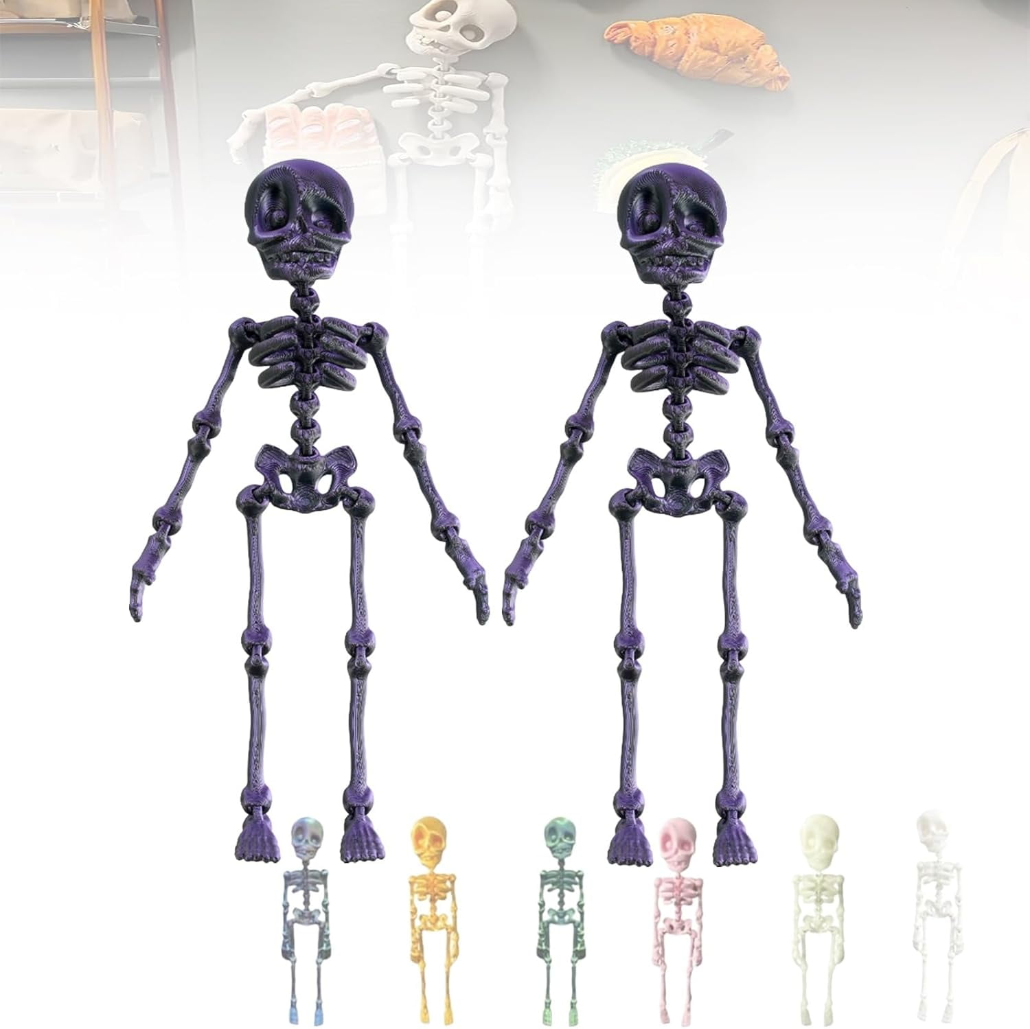 Poseable Skeleton Fridge Magnet, 3D Printed Funny Goth Skeleton Fridge ...