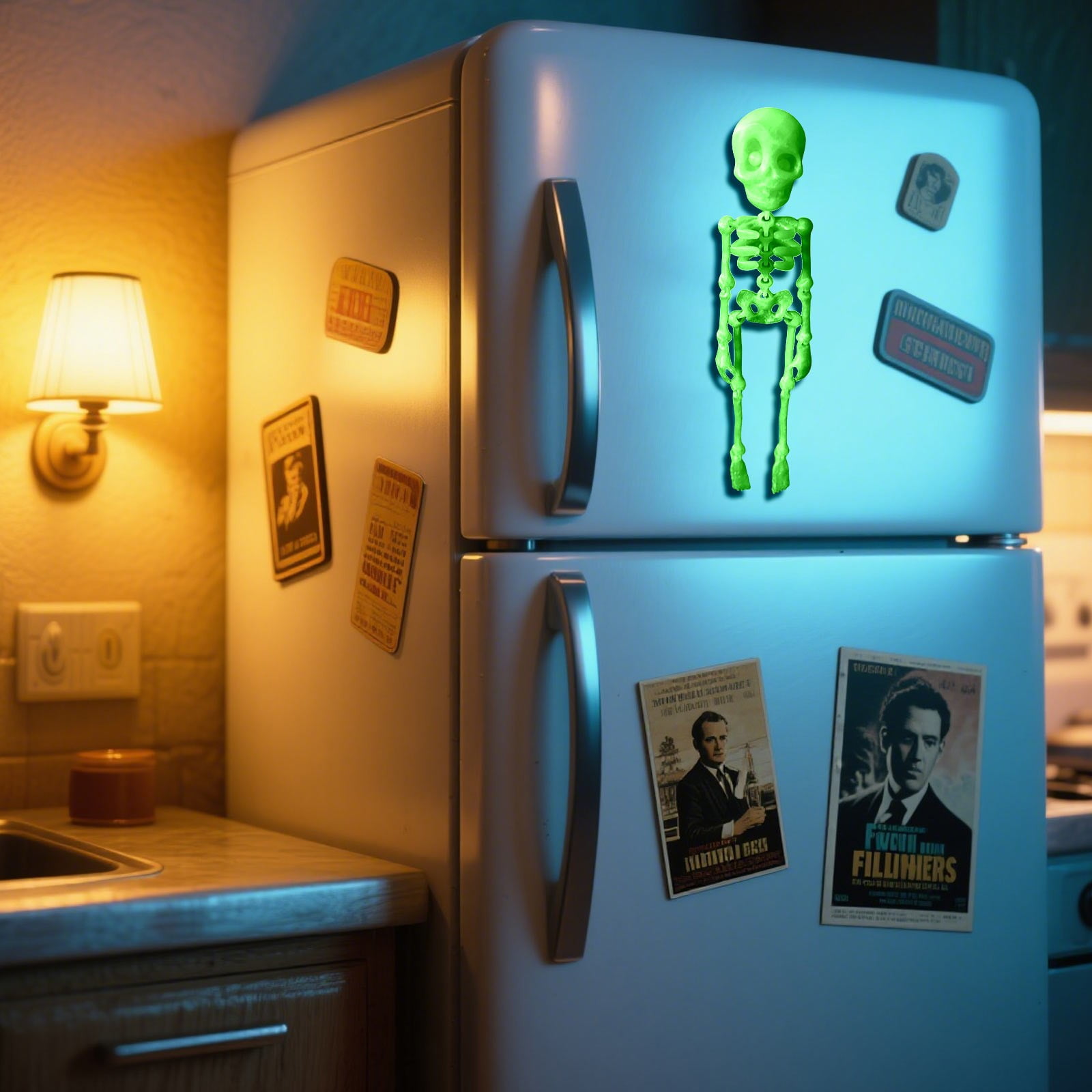 Poseable Skeleton Fridge Magnet,3D Printed Goth Skeleton Fridge Magnet ...