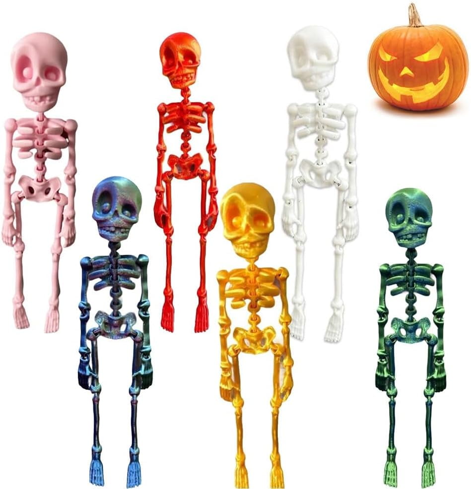 Poseable Skeleton Fridge Magnet, 3D Printed Mini Goth Human Skeletons ...