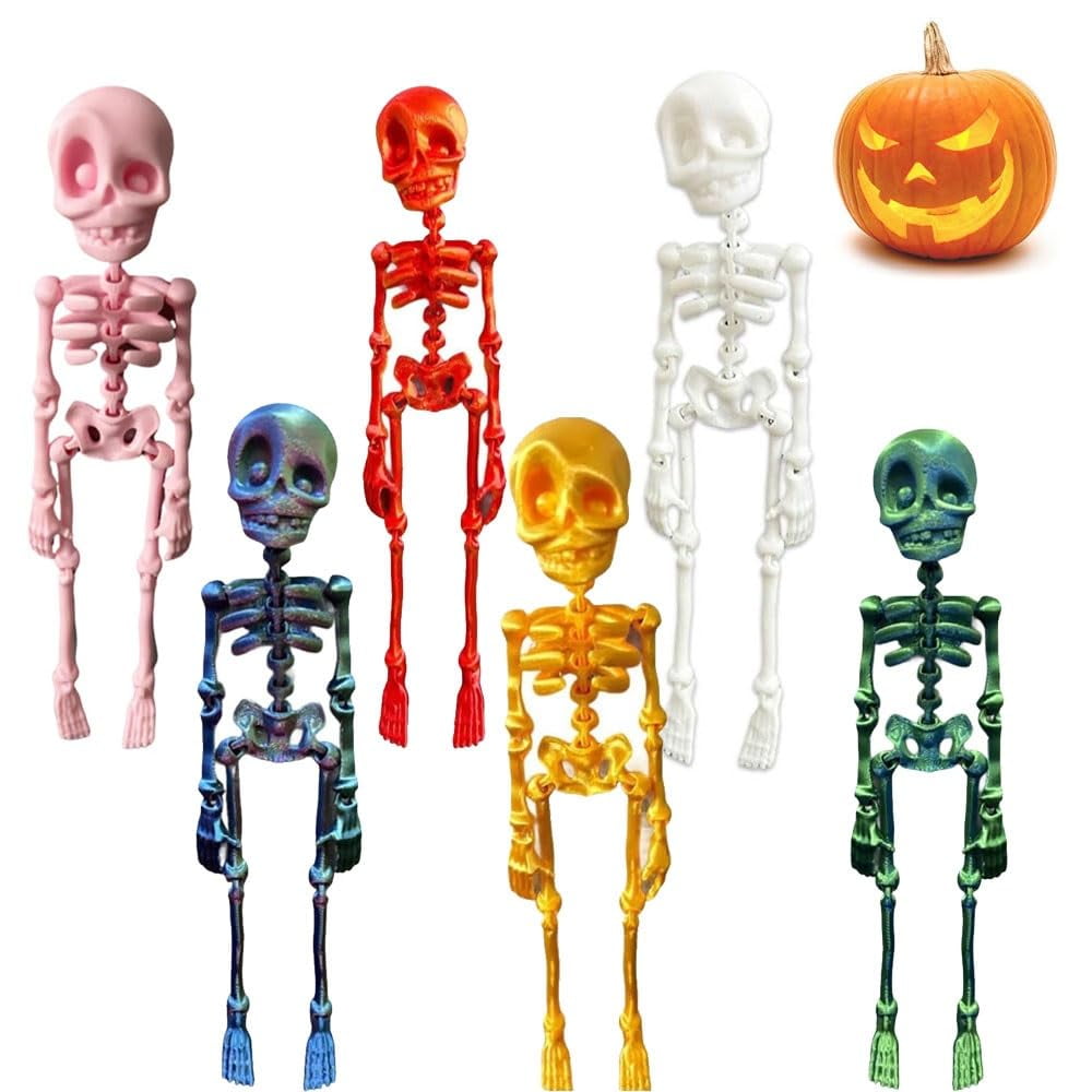 Poseable Skeleton Fridge Magnet, 3D Printed Mini Goth Human Skeletons ...