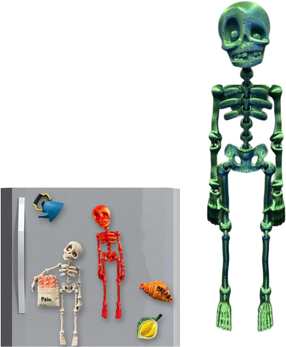 Poseable Skeleton Fridge Magnet, 3D Printed Skull Fridge Magnets, Funny ...