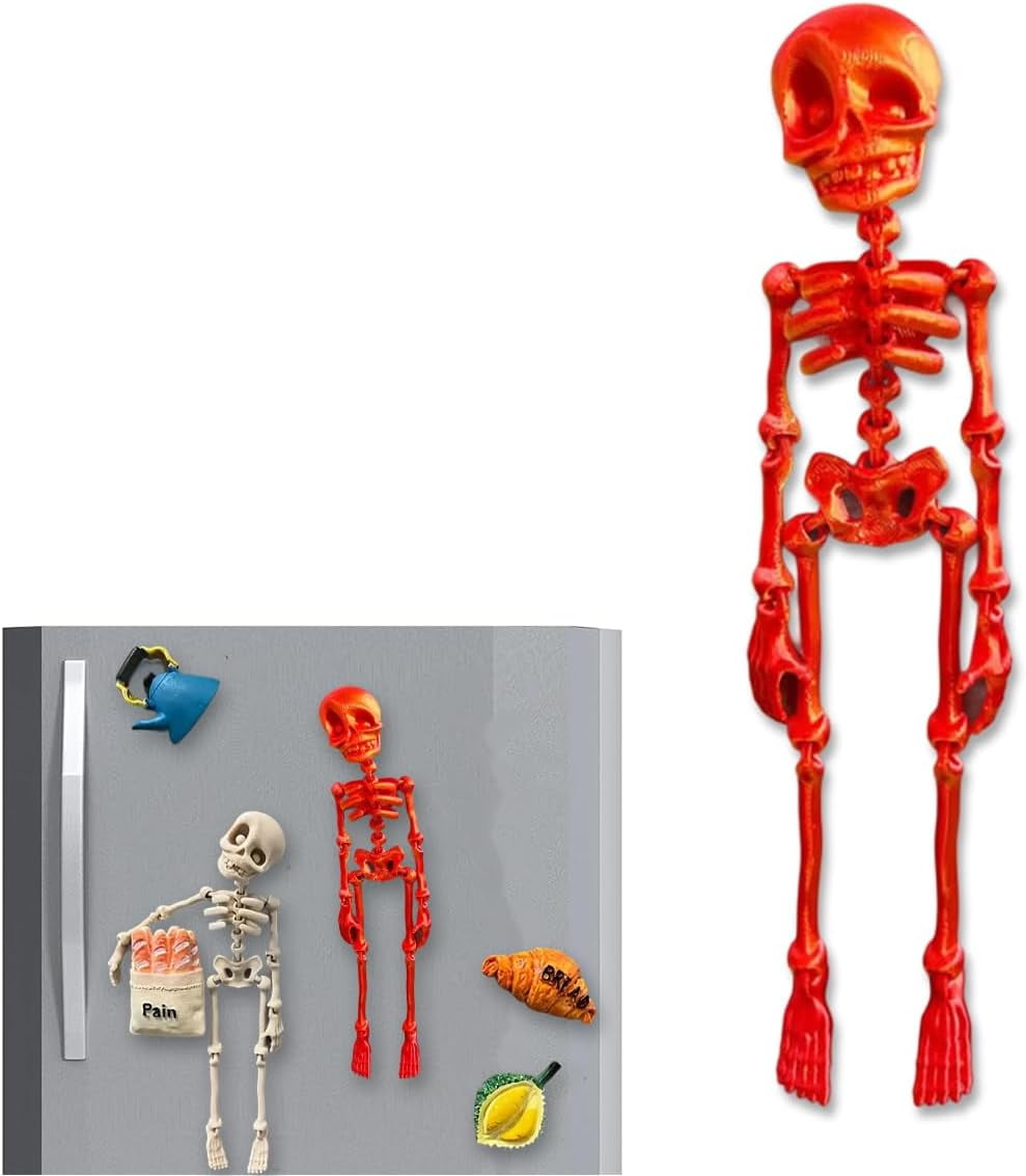 Poseable Skeleton Fridge Magnet, 3D Printed Skull Fridge Magnets, Funny ...