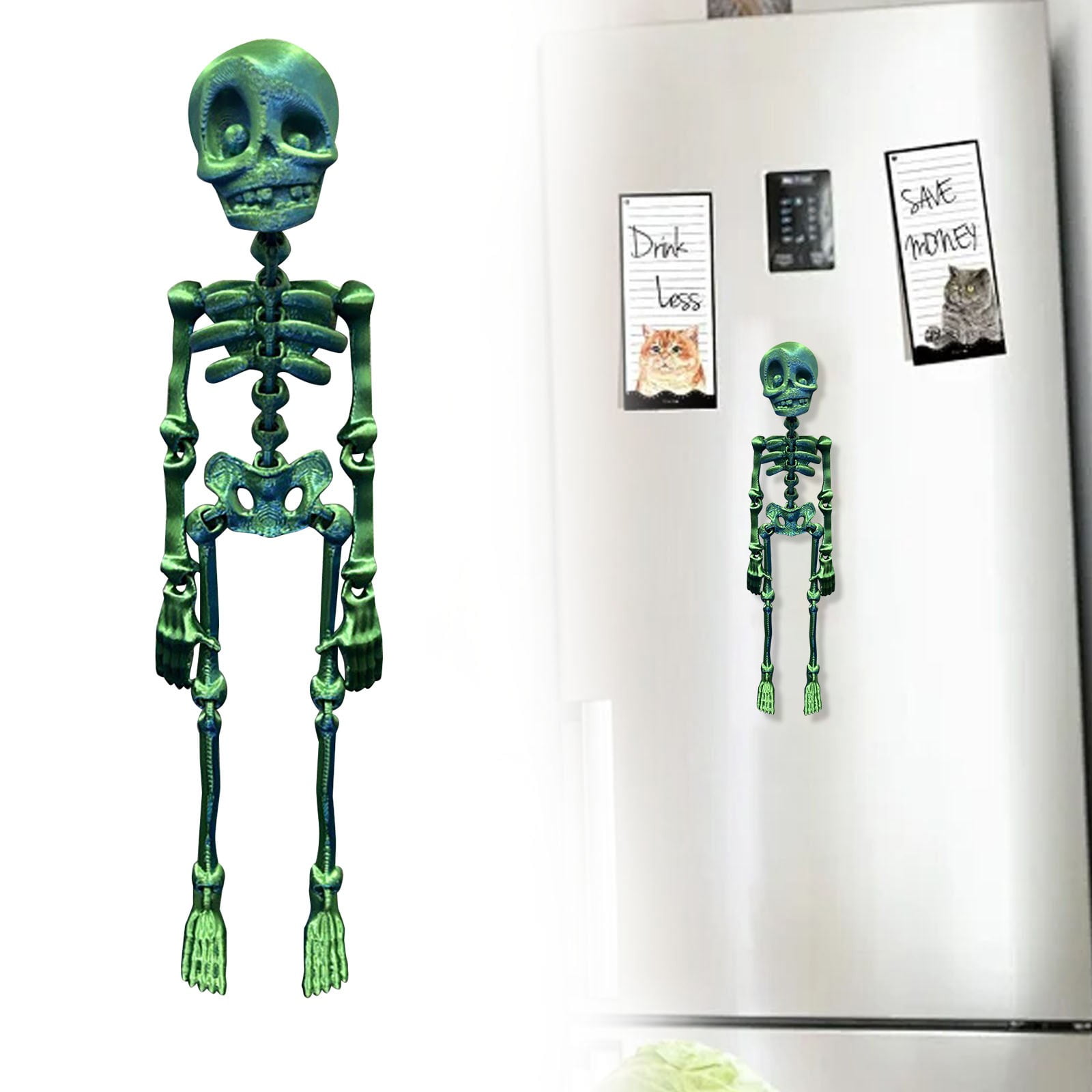 Poseable Skeleton Fridge Magnet,Halloween 3D Printed Articulated ...