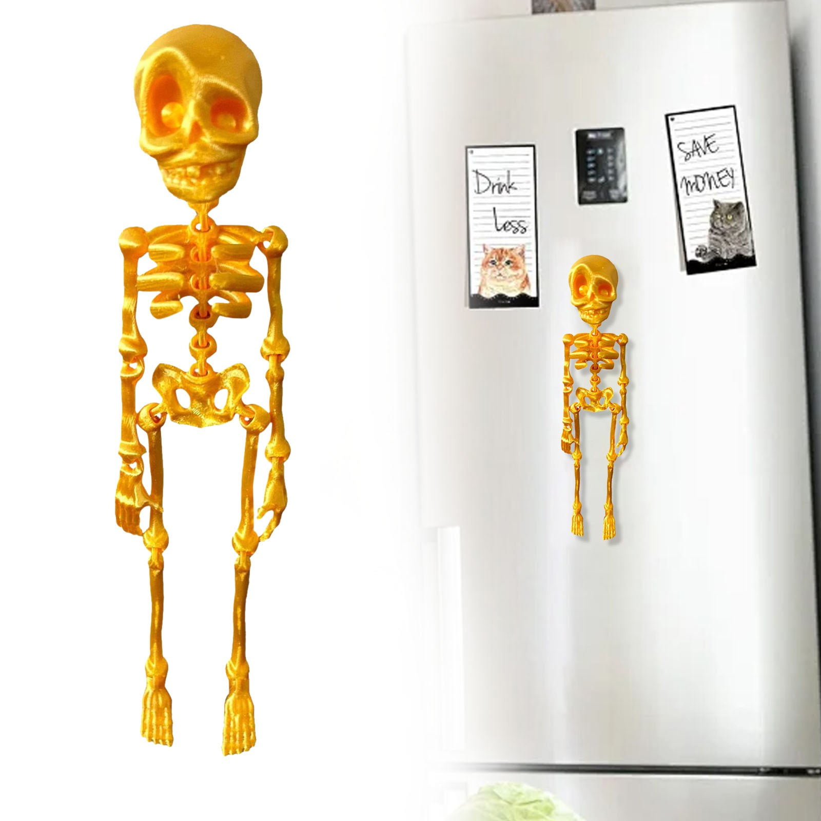 Poseable Skeleton Fridge Magnet,Halloween 3D Printed Articulated ...