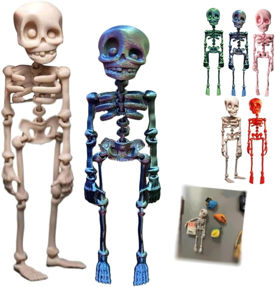 Poseable Skeleton Fridge Magnet, Halloween Decorations 3D Printed ...