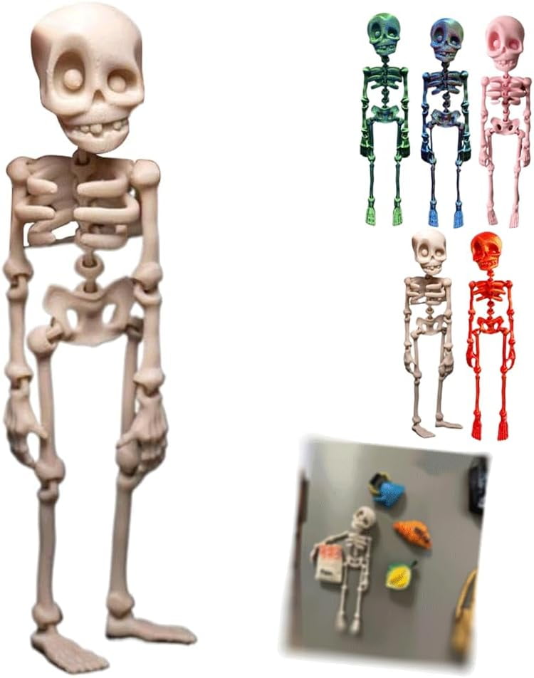 Poseable Skeleton Fridge Magnet, Halloween Decorations 3D Printed ...