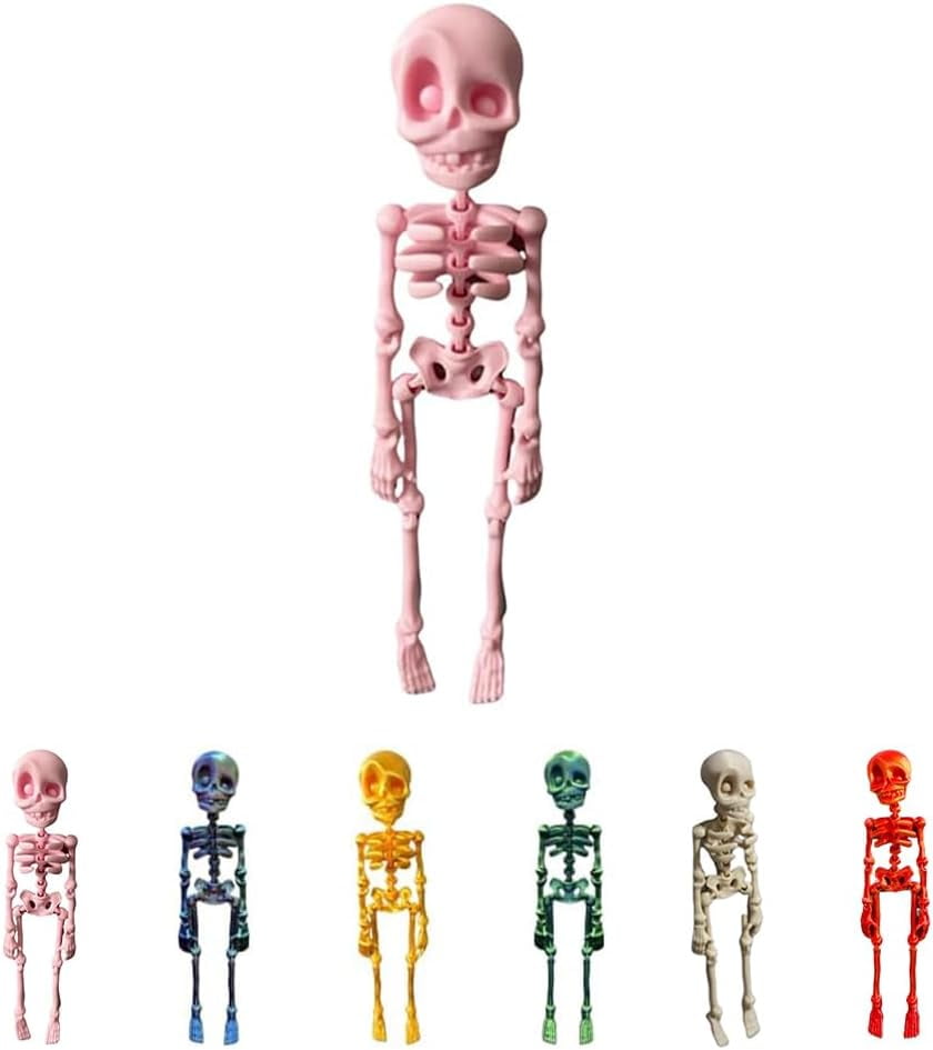 Poseable Skeleton Fridge Magnet, Mini 3D Printed Skull Decor Fridge ...