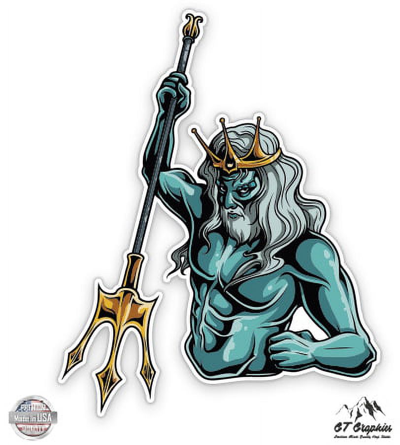 Poseidon - 12" Vinyl Sticker Waterproof Decal - Walmart.com