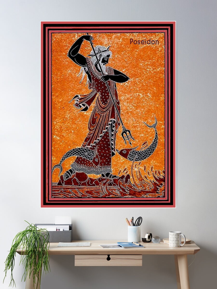 Poseidon: Greek Ancient God Of The Sea Print Poster Wall Art, Modern ...
