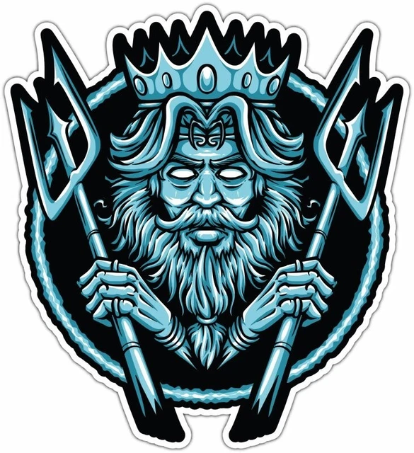 Poseidon Holding Trident God Of The Sea Car Window Stickerphone Decal ...