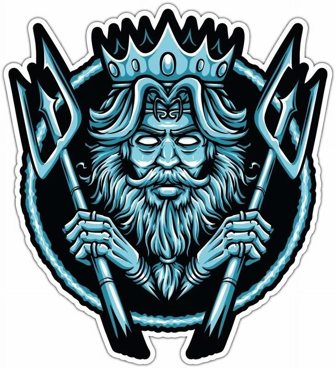 Poseidon Holding Trident God Of The Sea Car Window Stickerphone Decal ...