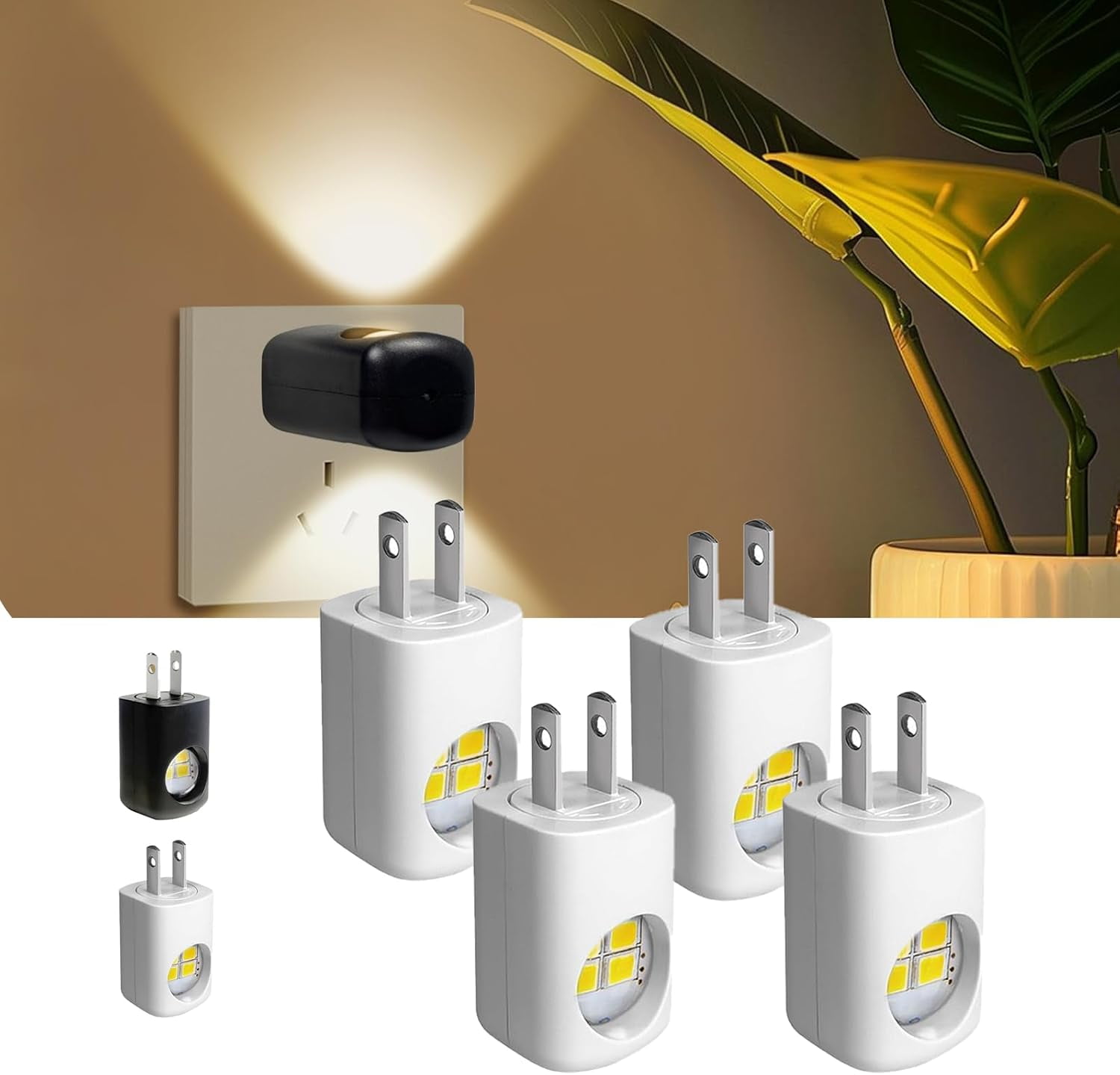 Posequiver LED Wall Socket Night Light, Auto On/Off Plug in Outlet ...