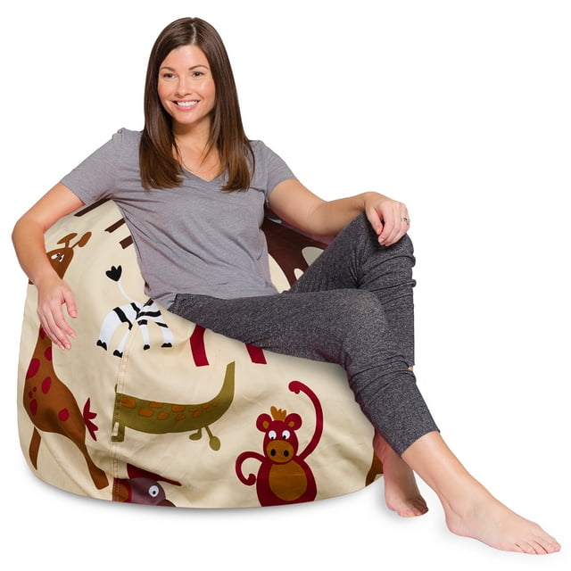 Posh Creations Bean Bag Chair, Soft Lounger, for Kids, 4 ft, Jungle ...