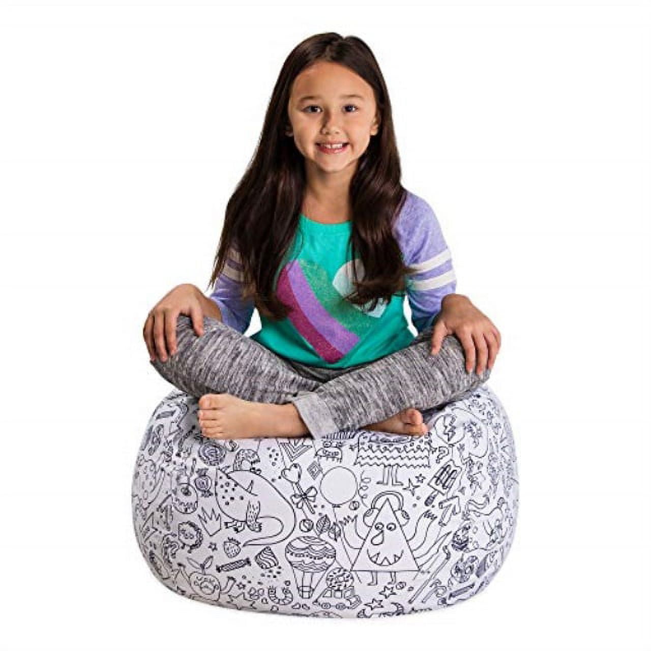 Posh Creations Bean Bag Stuffable Cover Only for Storage, Kids, Canvas ...