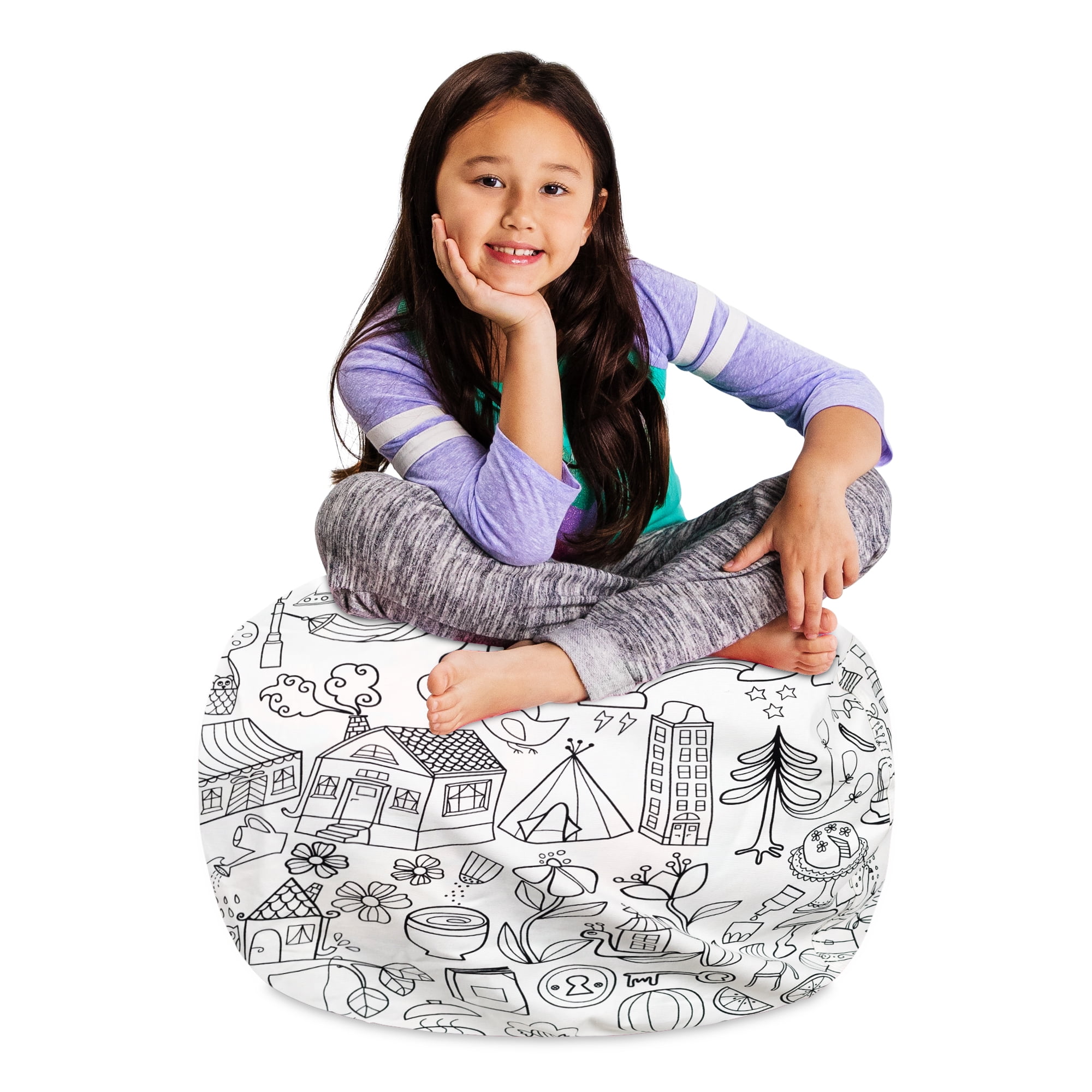 Posh Creations Bean Bag Stuffable Cover - Toy Organizer, Soft Cover ...