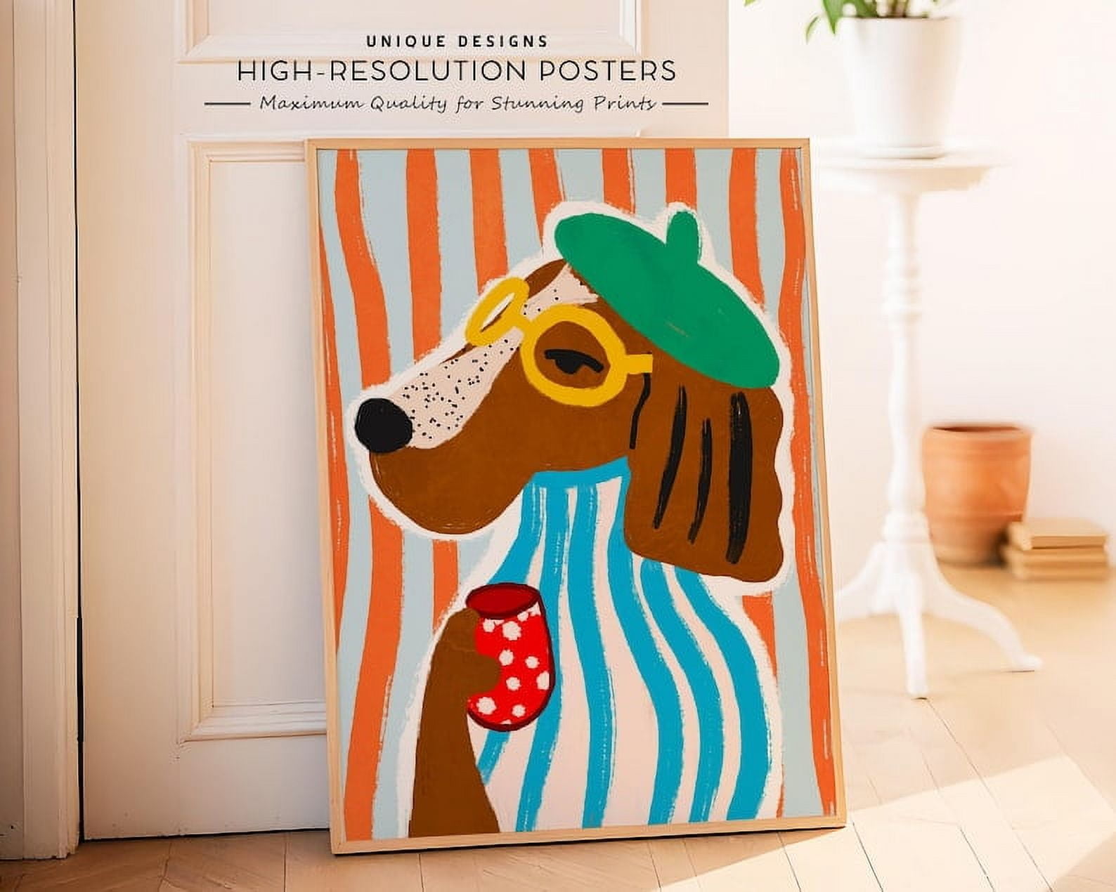 Posh Dog Poster Printable - Stylish Animal Art, Bold Design, For Home ...