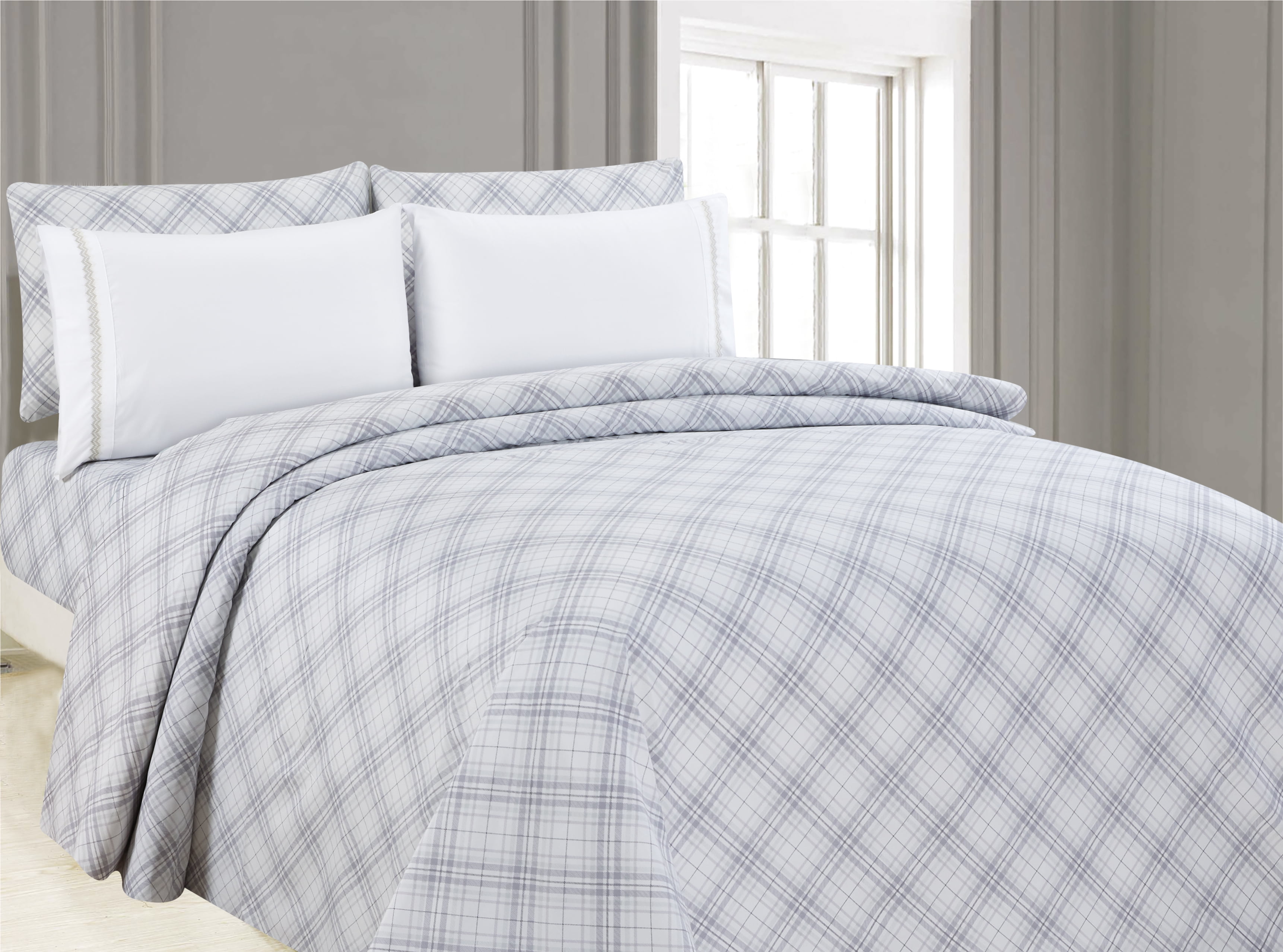 Posh Home 6 Piece Sheet Set with 4 Embroidered Pillowcases in Cruiser ...