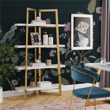 RealRooms Chester 5 Shelf Open Bookcase, Stained Brown - Walmart.com