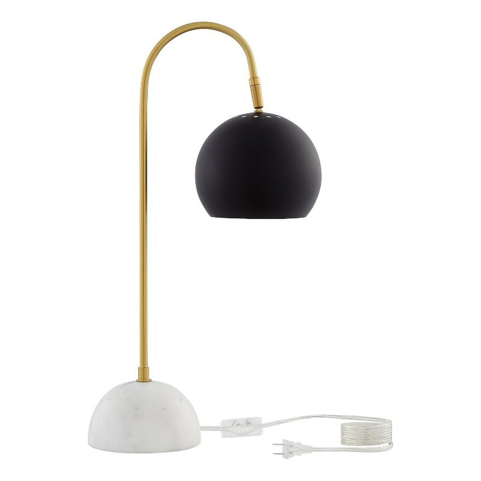 Posh Living Ambar Table Lamp 5ft Power Cord Marble Stone Base Black ...