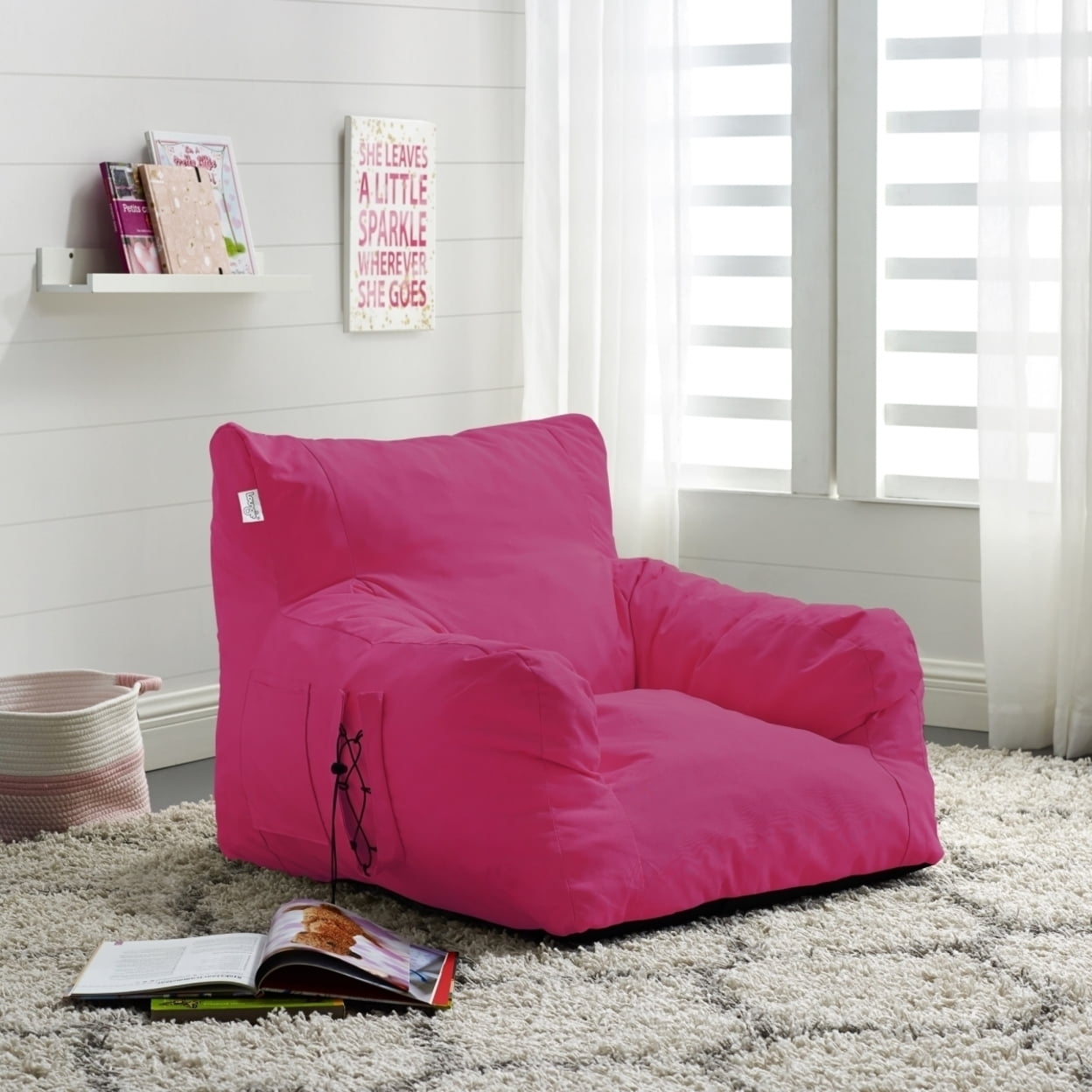 Posh Living BB145-28FC-UE Nylon Bean Bag Chair Lounge Chair Memory Foam ...